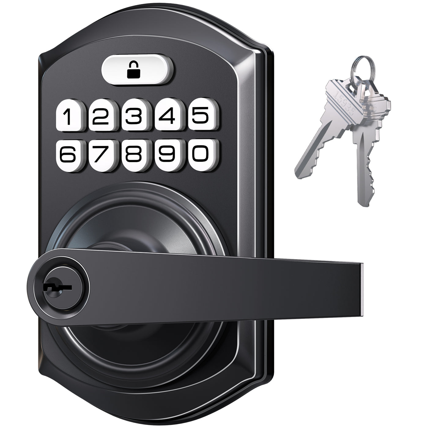 TEEHO TE004 Keyless Entry Keypad Door Lock with Handle - Front Digital